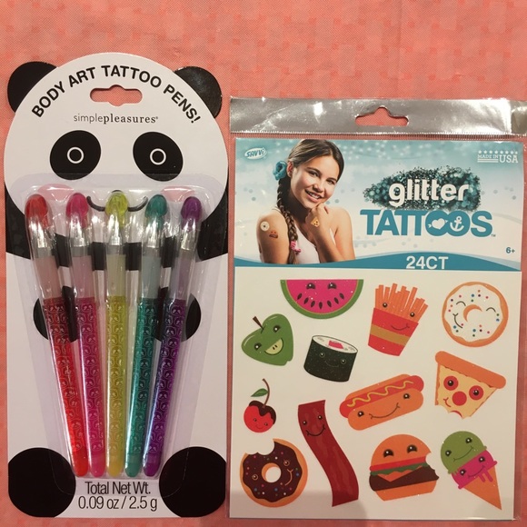 Simple Pleasures | Accessories | Tattoo Pens And 24 Rub On Tattoos ...